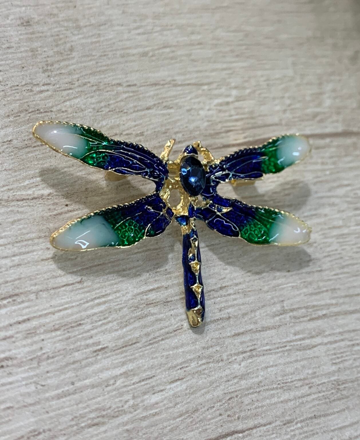 Prendedor Libélula azul/verde